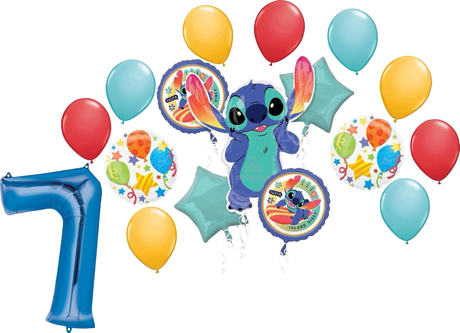 Amazon.com: Anagram Stitch Boy Theme 7th Birthday Party Foil and Latex ...