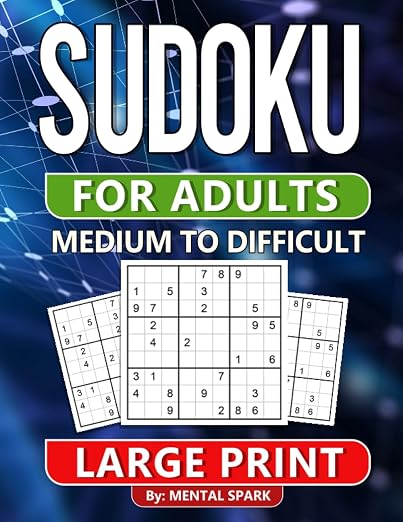 Amazon.com: Sudoku for Adults: Over 1000 Medium, and Difficult Puzzles ...