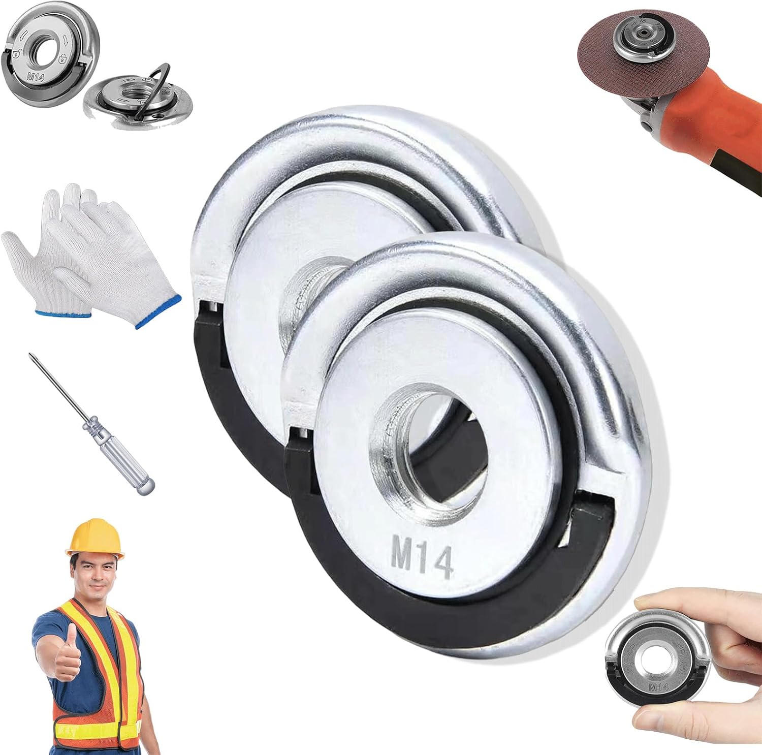 Amazon.com: 2026 New Angle Grinding Tool Flange Nut,M14 Thread Angle ...