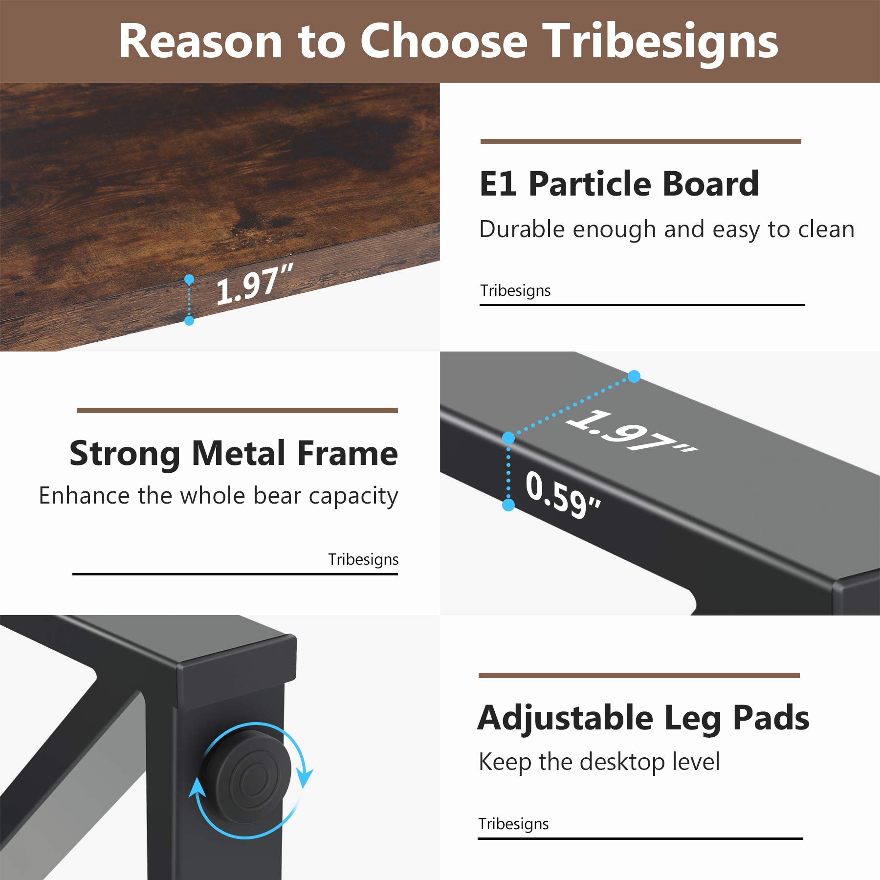 Buy Tribesigns Computer Desk with Shelf, 55 inch Vintage Industrial ...