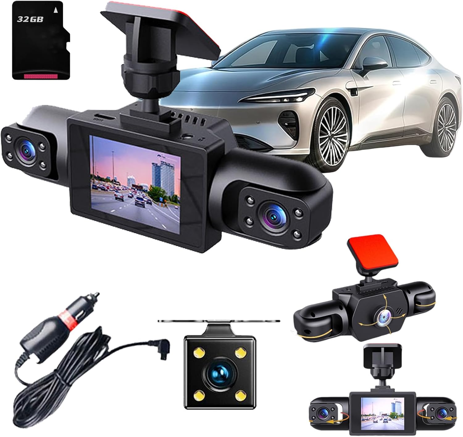 Amazon.com: Wireless Dash Cam, Full View Car Dashcam System, 1080p High ...