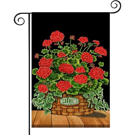 Amazon.com : Fukeen Welcome Red Flower Garden Flag Double Sided 12.5x18 ...