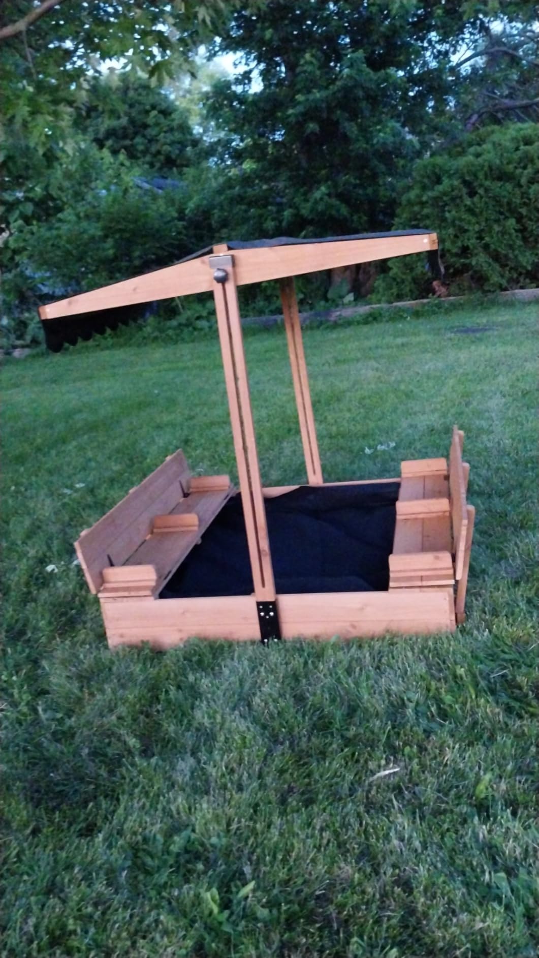 Amazon.com: GUTINNEEN Wooden Sandbox Backyard Sand Box with Cover ...