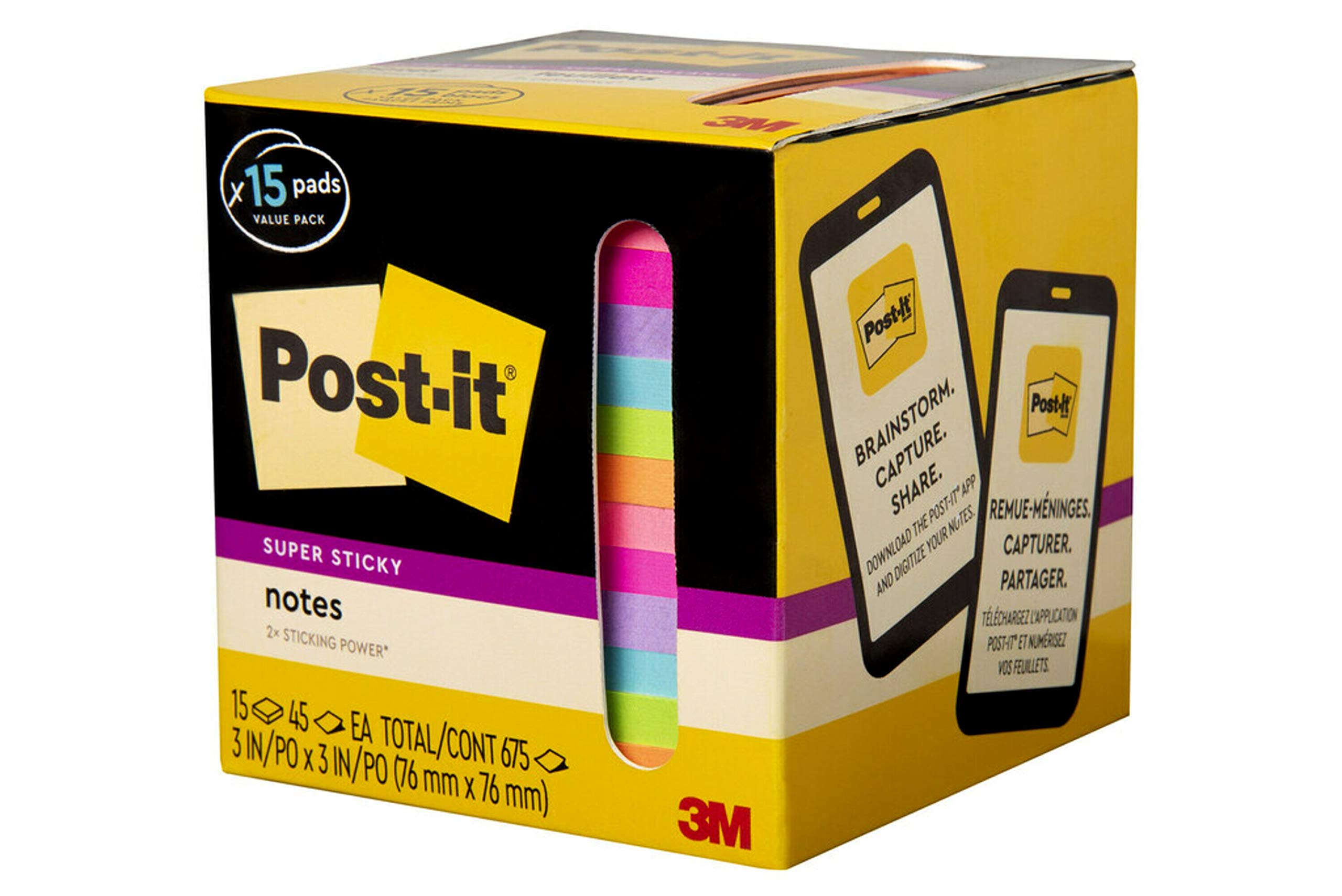 Post-it Super Sticky Notes, colores brillantes surtido...B08PW73XGF ...
