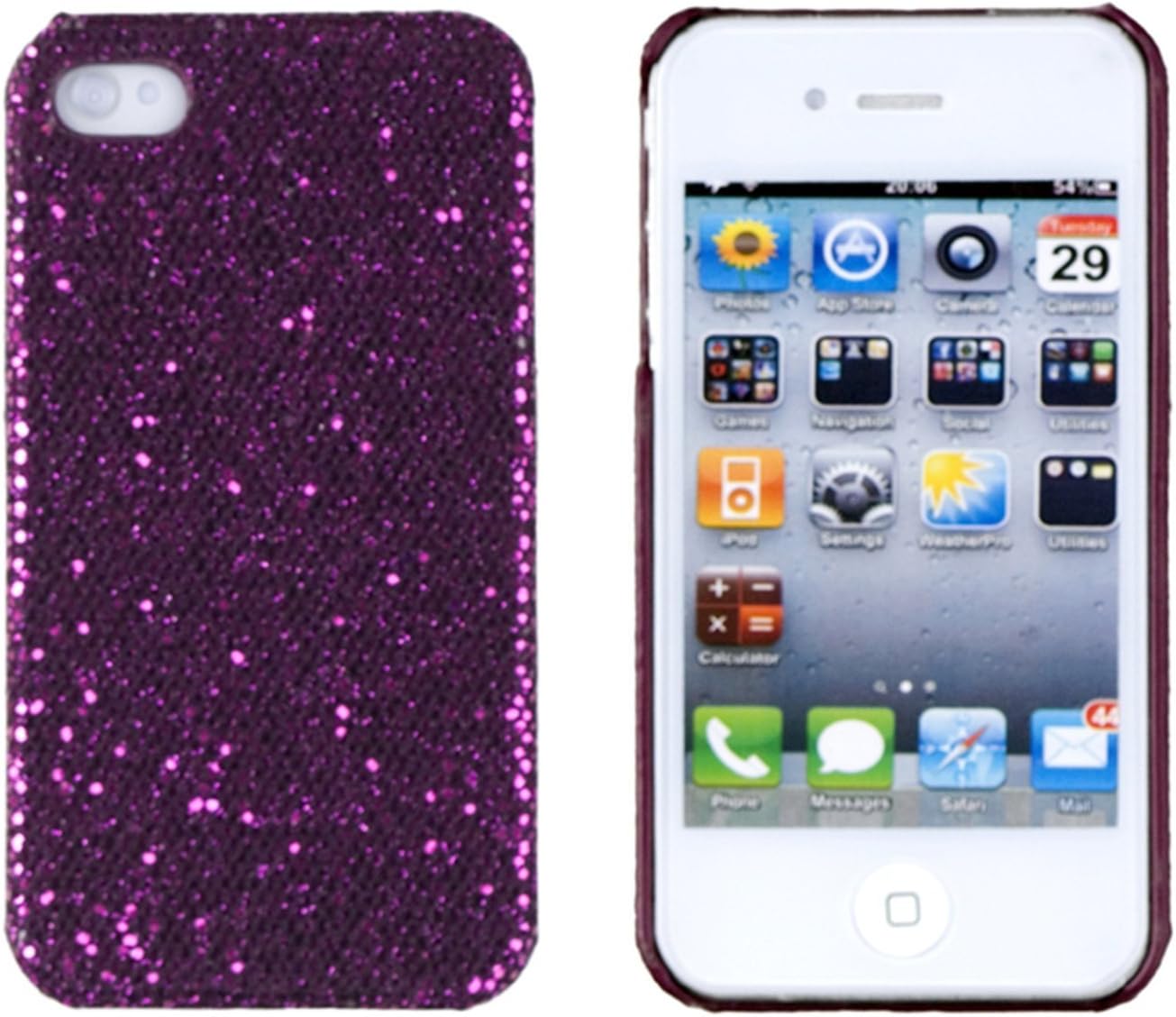 Amazon.com: Dark Purple Sparkles Case for Apple iPhone 4, 4S (AT&T ...