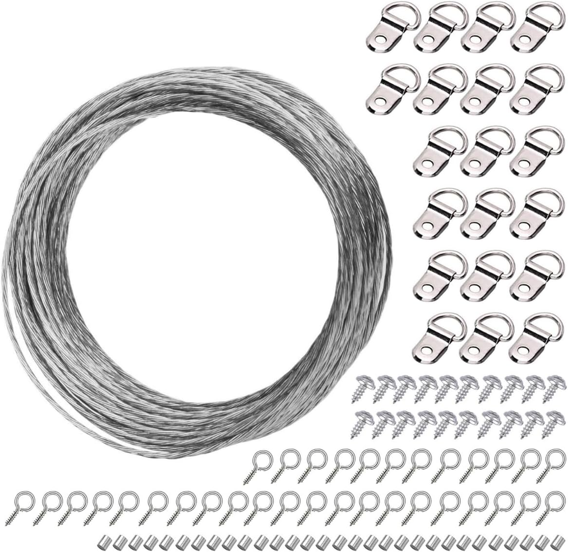 Belegao 10m/32.5ft Picture Hanging Wire Kit - Heavy Duty Metal Frame ...