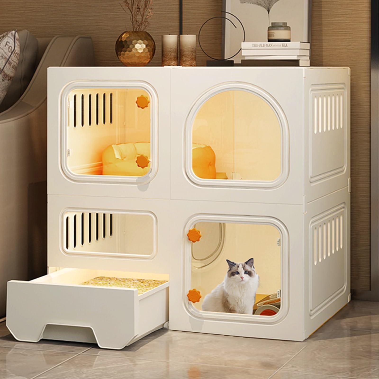 Amazon.com : Cat Cages Indoor Large with Litter Box,Thicken Cat Crates ...