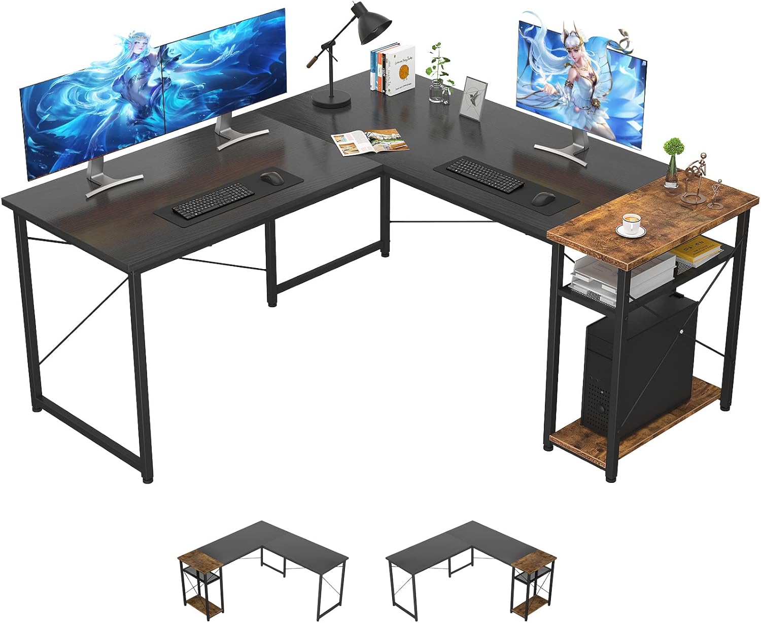 Amazon.com: Ecoprsio L-Shaped Desk Large L Shaped Gaming Desk with ...