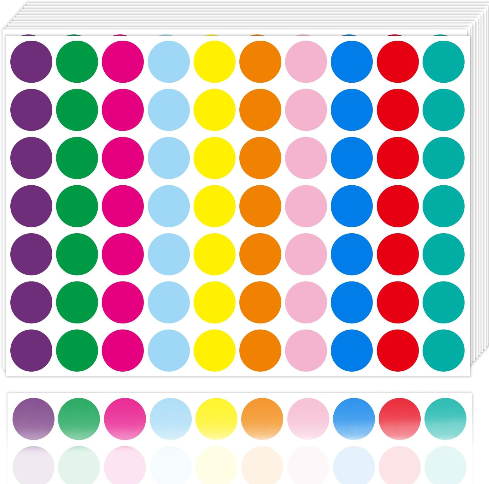 Amazon.com : Ouzoustate 1400 PCS Dot Stickers 3/4" Color Round Circle ...