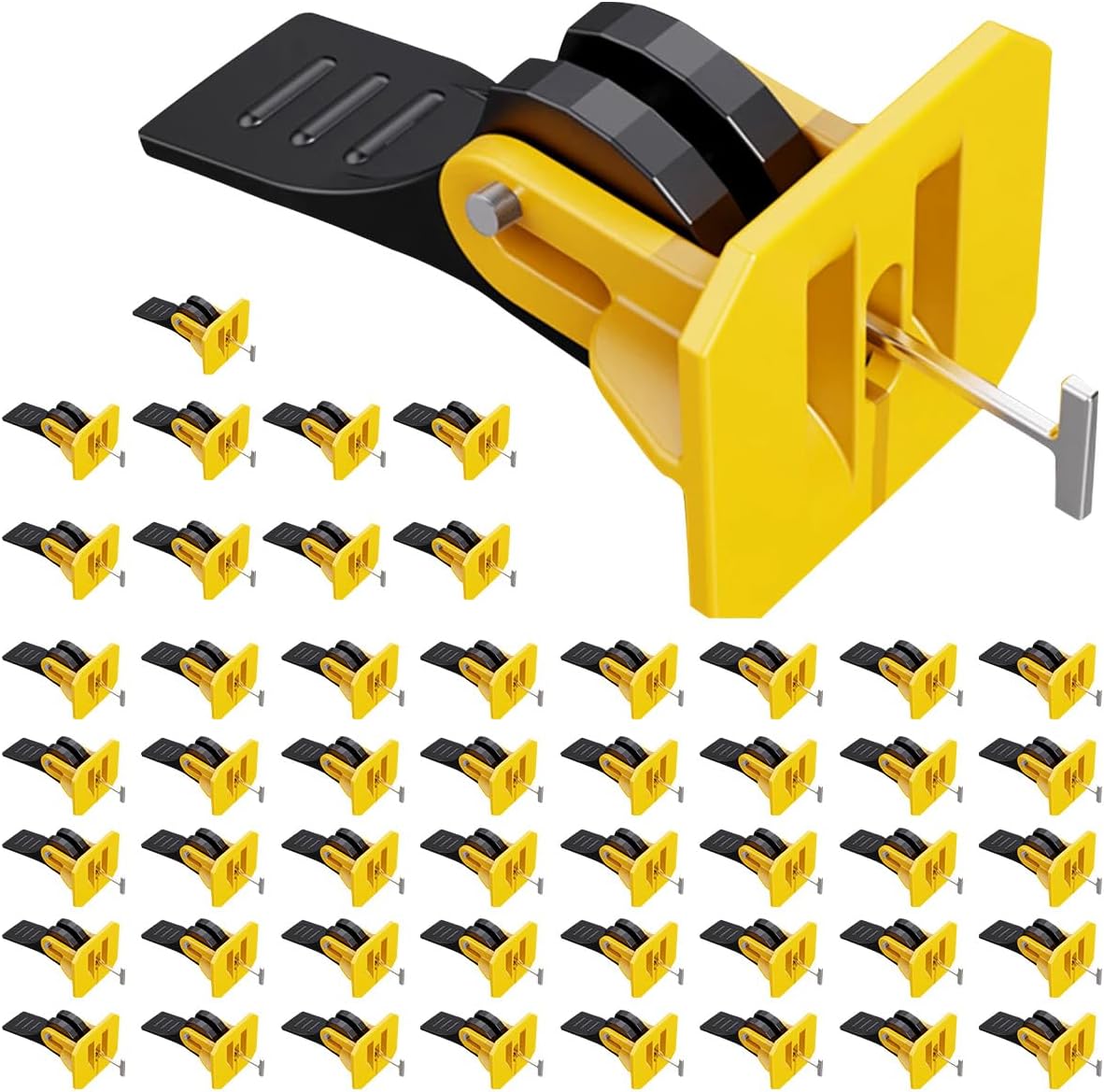 FUYGRCJ- 50 Pcs Tile Leveling System Kit Tile Leveler Adjuster Reusable ...