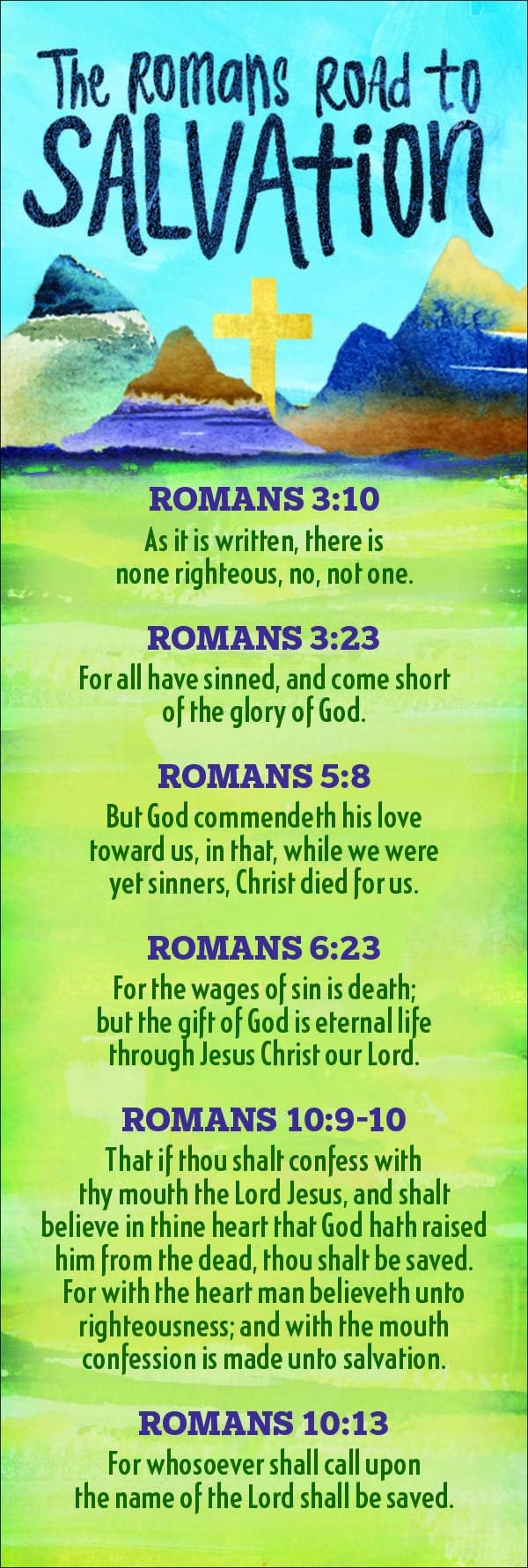 Amazon.com: Romans Road to Salvation Bookmarks, KJV Translation, 6 x 2 ...