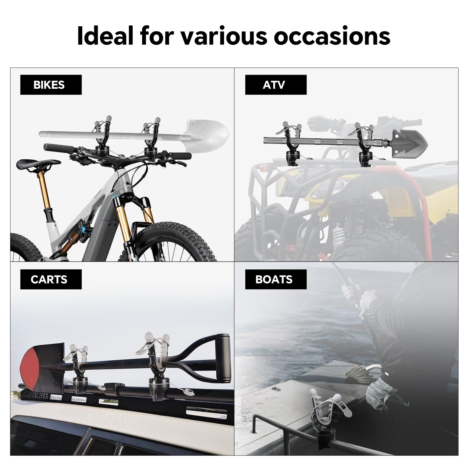 Snapklik.com : ATV Gun Rack 3 Adjustable Levels Clamp-on Gun Mount ...