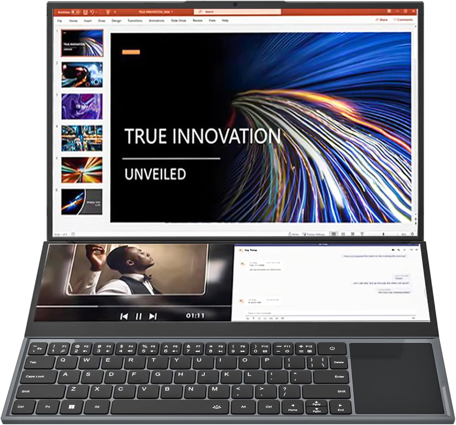 Windows 11 Gaming Laptop Dual Screen 16 Inch IPS + 14'' Touch Intel i7 ...