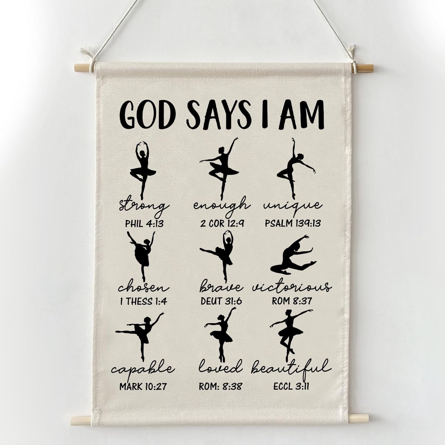 Amazon.com: ORUPT Christian Dancer Ballerina Room Decor Hanger Frame Wall Art, God Says I Am ...