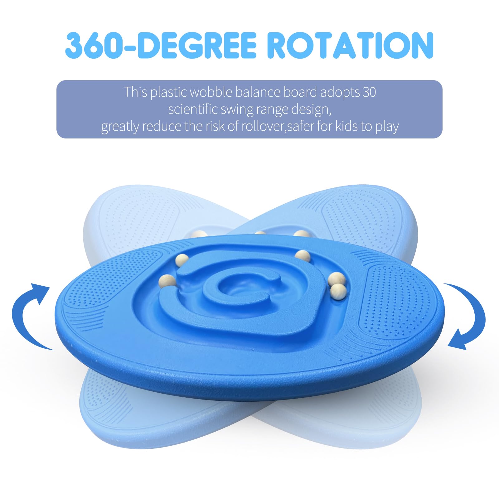 Wobble Balance Board for Kids Plastic Rocker Maze Board with 5 Balls ...