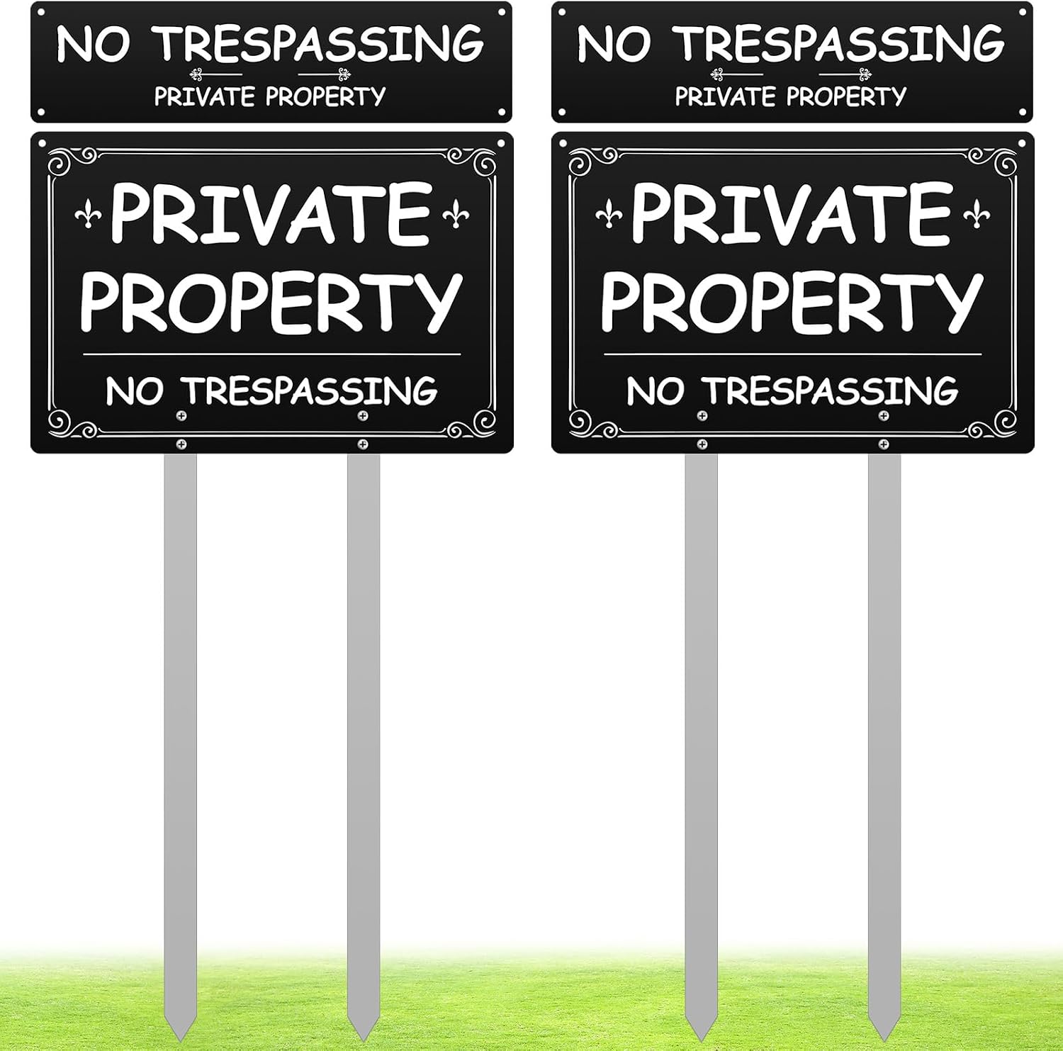 Amazon.com : 4 Pack Metal Private Property No Trespassing Sign 11.8 x 7 ...