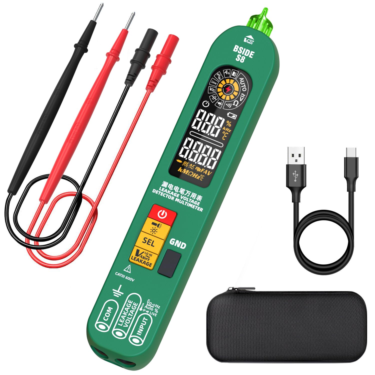 BSIDE S8 Digital Multimeter Automatic AC Voltage Tester Non-Contact ...