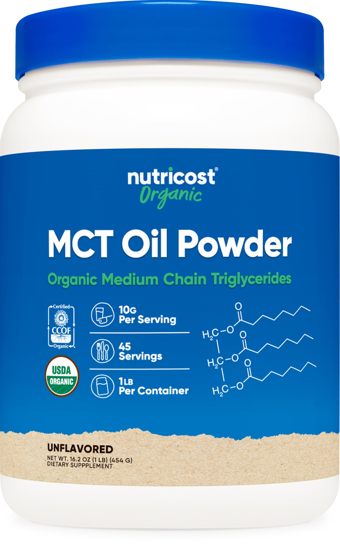 Amazon.com: Nutricost Organic MCT Oil Powder 1 LB - Certified USDA ...