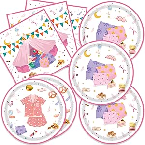 Amazon.com: 48Pcs Sleepover Party Supplies Pajama Party Decorations ...