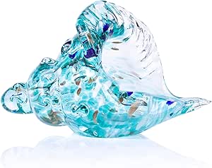 Amazon.com: XMGZQ Hand Blown Conch Shell Sculpture,Sea Glass Decor ...