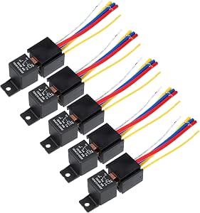 X AUTOHAUX 5 Pcs Car Relay with Socket Harness 5 Pin 24V 80Amp Model ...