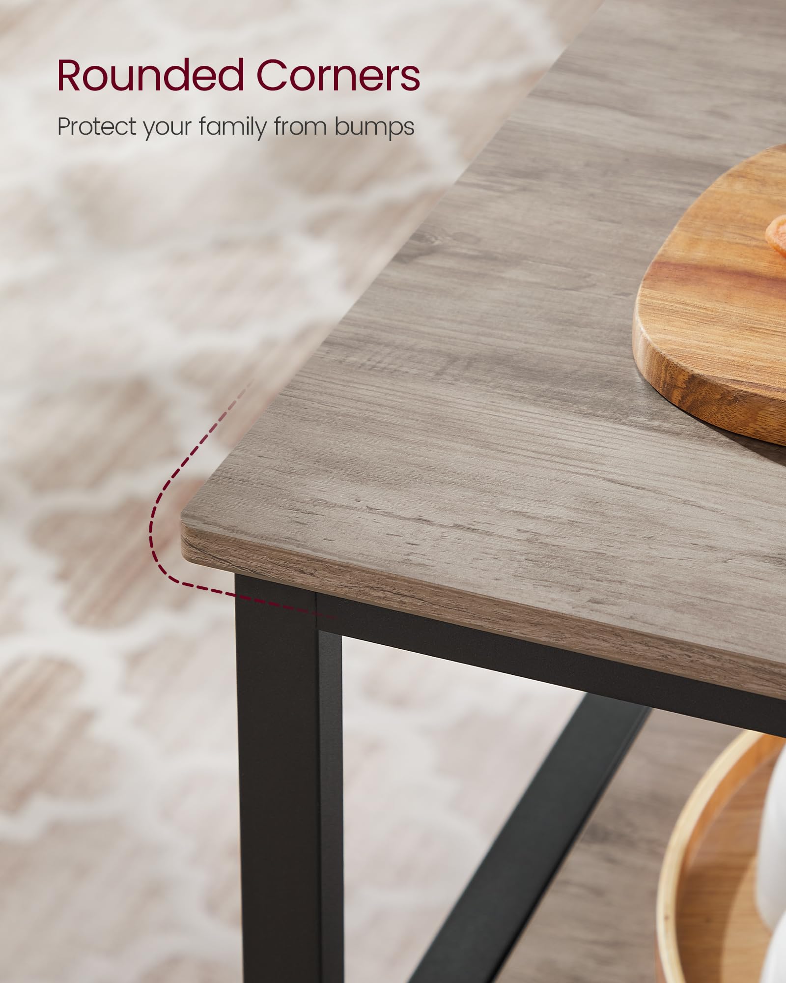 VASAGLE Kitchen Island with 3 Shelves, 39.4 Inches Kitchen Shelf with ...