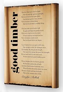 Amazon.com: Jelyfisg Good Timber Poem Wall Art Poetry Poster Vintage ...
