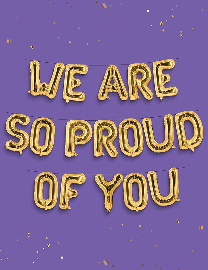 Amazon.com: HOUSE OF PARTY We Are So Proud of You Balloons 16 Inch Gold ...