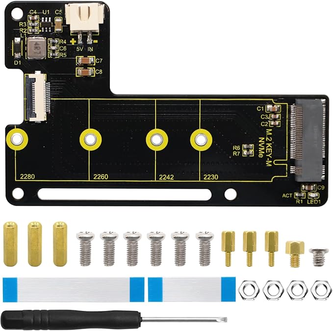 Amazon.com: KEYESTUDIO Pi 5 NVMe SSD PIP PCIe Peripheral Board PCIe M.2 ...