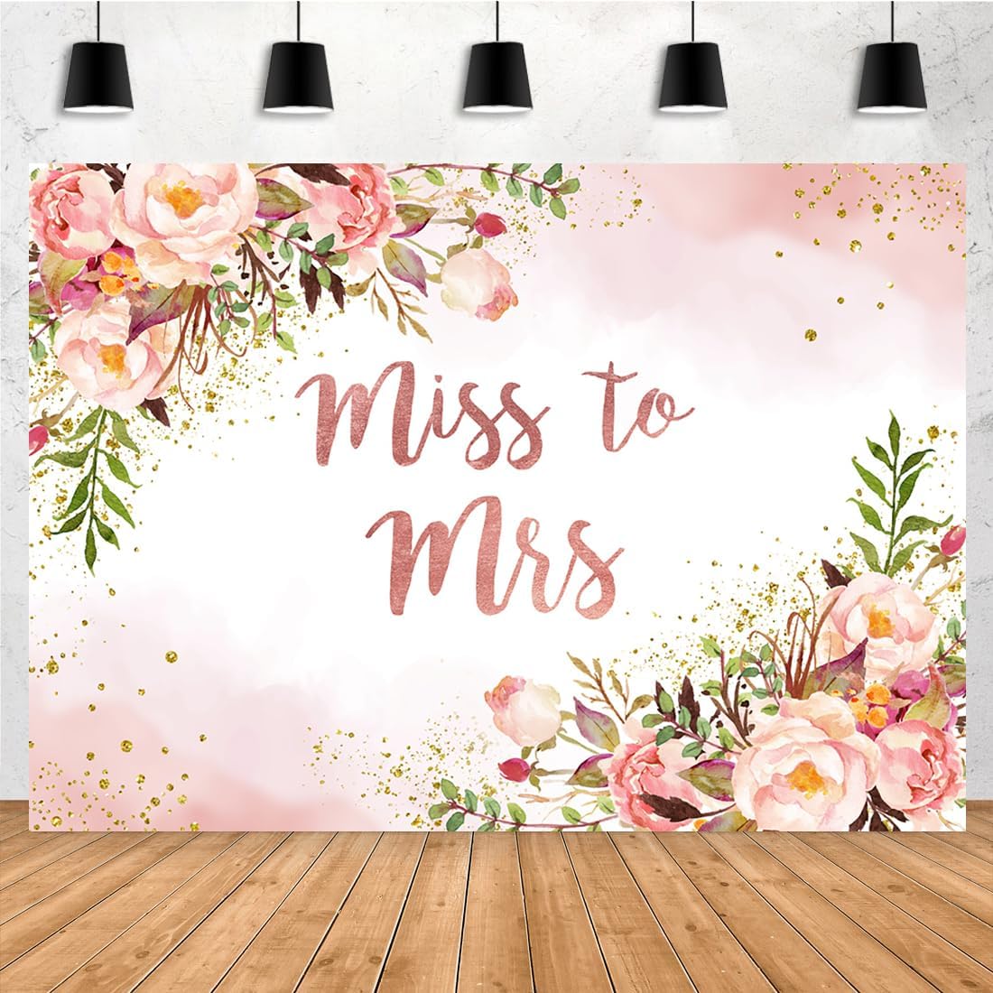 Amazon.com : Aperturee 7x5ft Miss to Mrs Bridal Shower Backdrop Pink ...