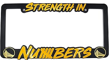 Amazon.com: GSW Strength in Numbers License Plate Frame (Gold and ...