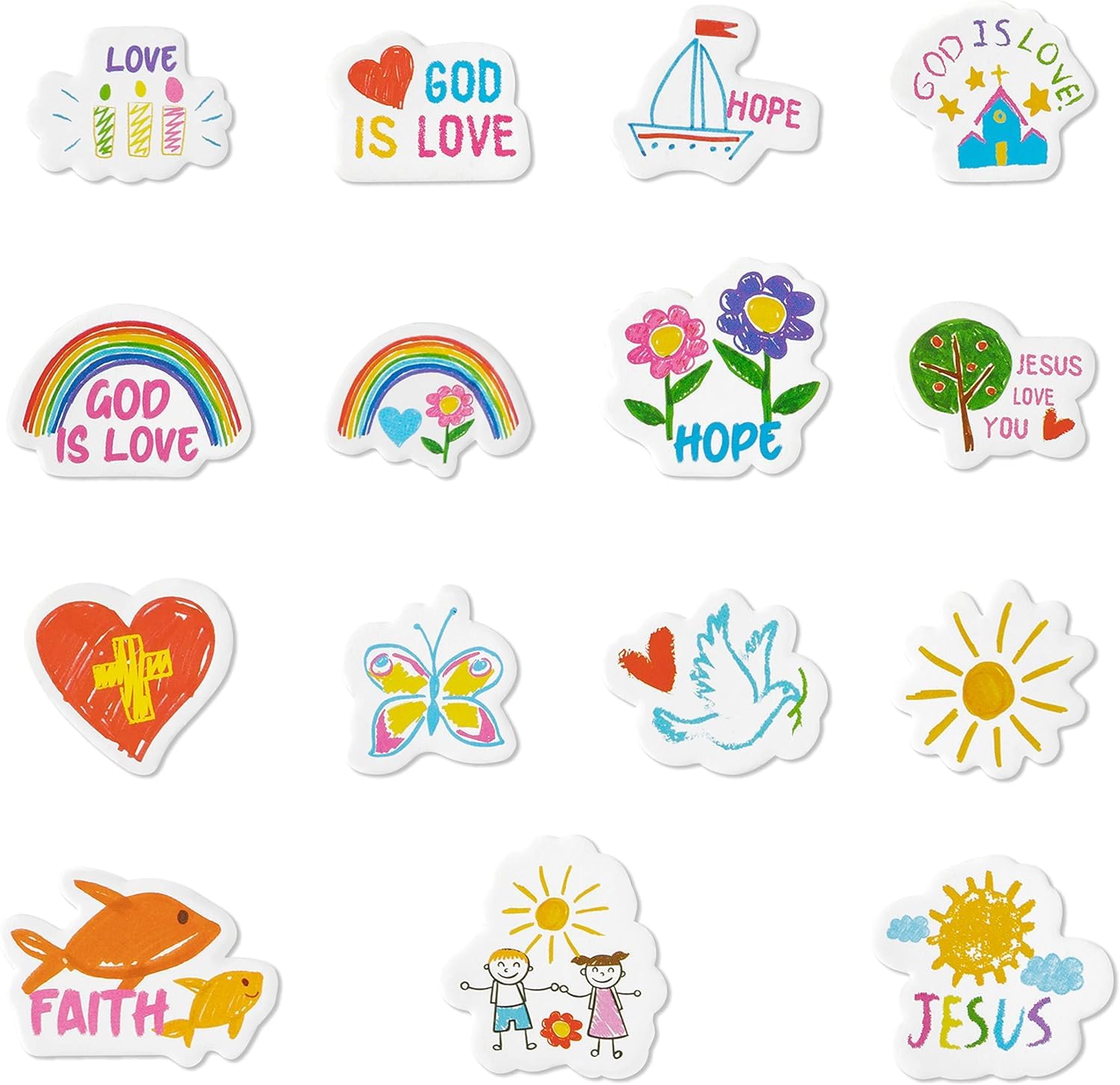 Amazon.com: Haooryx 300pcs Religious Cartoon Foam Stickers Sunday ...