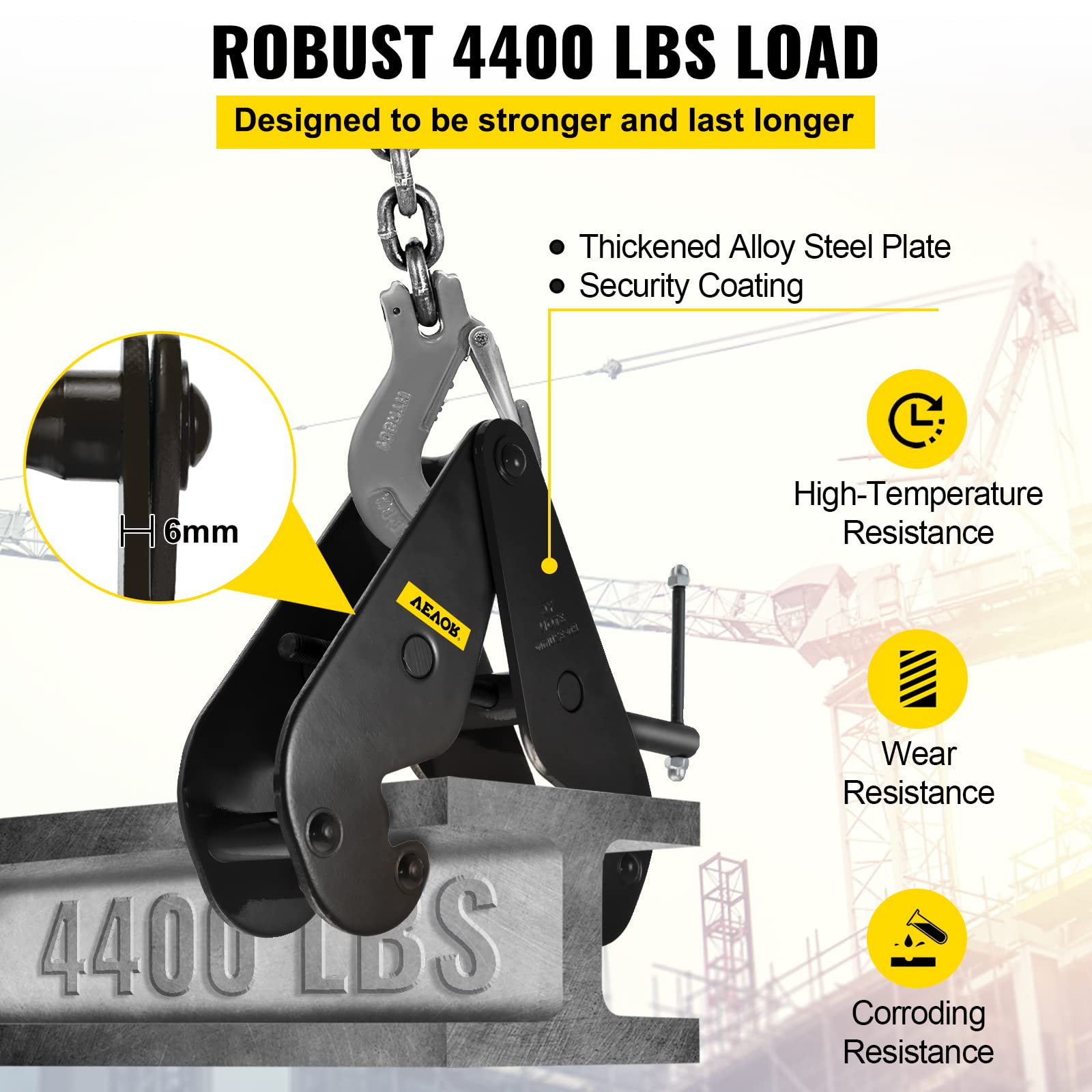 Snapklik.com : BestEquip Beam Clamp 4400lbs/2ton Capacity I Beam ...