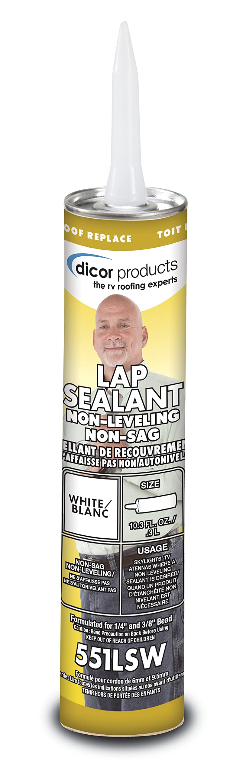 Snapklik.com : Dicor 551LSW-1 HAPS-Free NON-Leveling Lap Sealant - 10.3 Oz