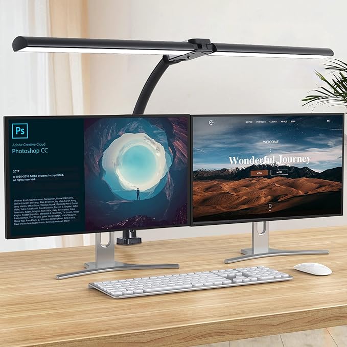 Kwinmyso LED Double Head Desk Lamp,Ergonomic 24W Desk Lamp for Home ...