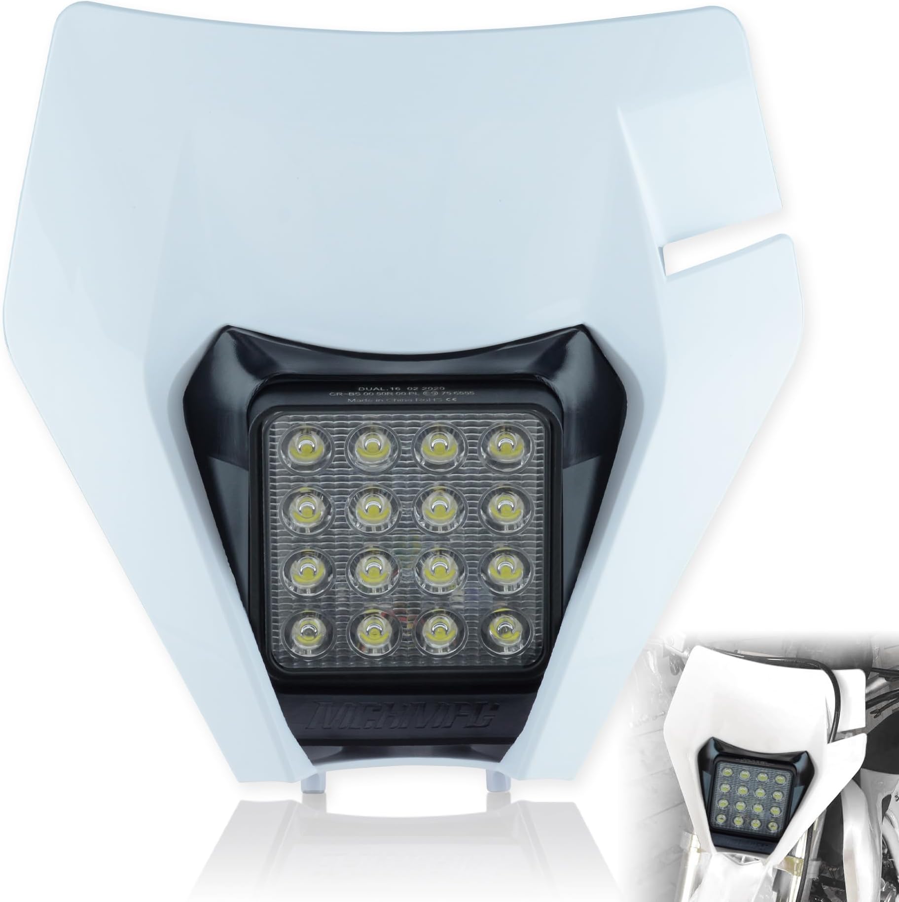 Amazon.com: Universal Motorcycle LED Headlight Retro White Lens ...