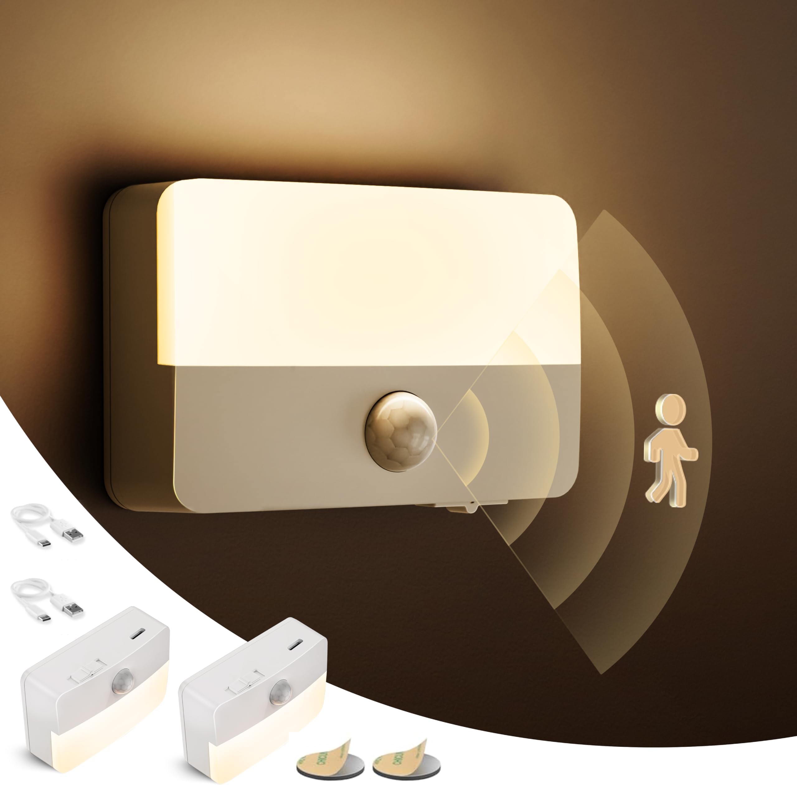 LOHAS Rechargeable Battery Night Light, Motion Sensor Light Indoor, LED ...