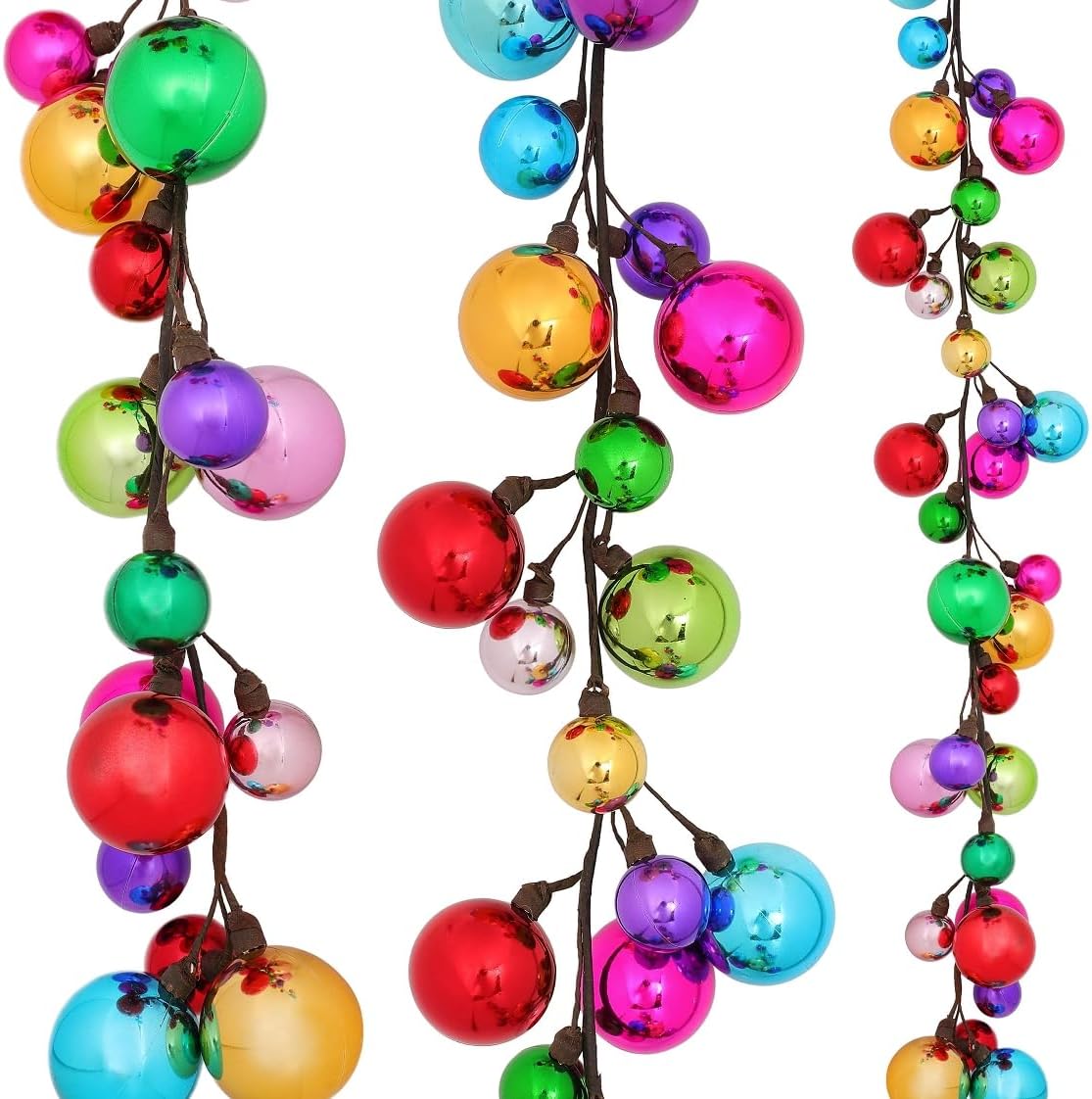 Amazon.com: YABINA 4 Foot Multicolored Ball Christmas Garland (1 ...