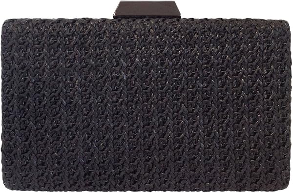 Natural Straw Box Clutch, Black: Handbags: Amazon.com