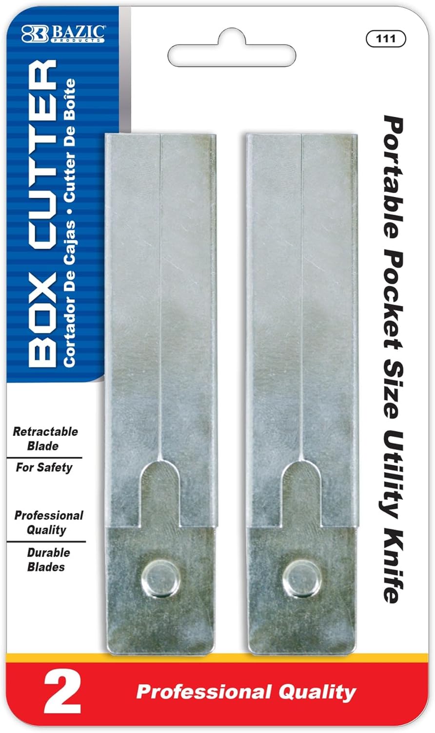 Amazon.com: BAZIC Carton Cutter Box Cutter Retractable Blade, Utility ...