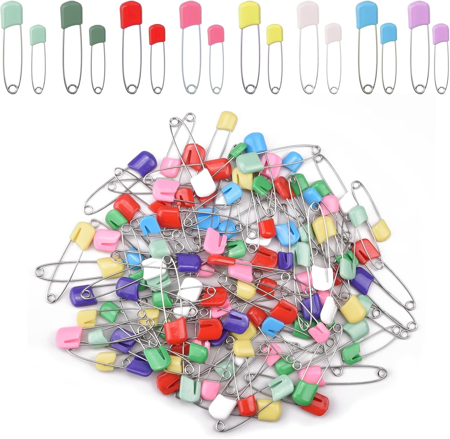 60 Pcs Diaper Pins 2 Sizes Safety Pins Large Baby Diaper Clothing ...