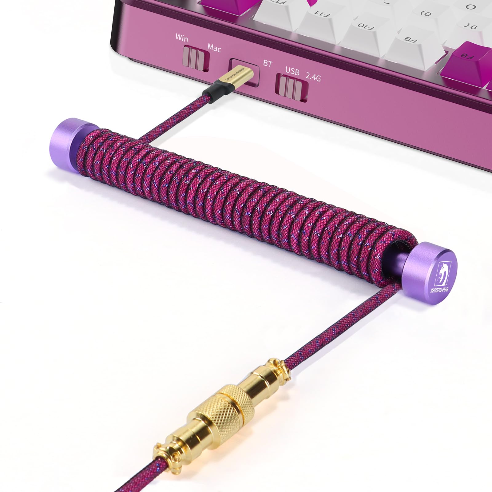 MAMBASNAKE C03 Custom Coiled Keyboard Cable and Metal Aviator Cable ...