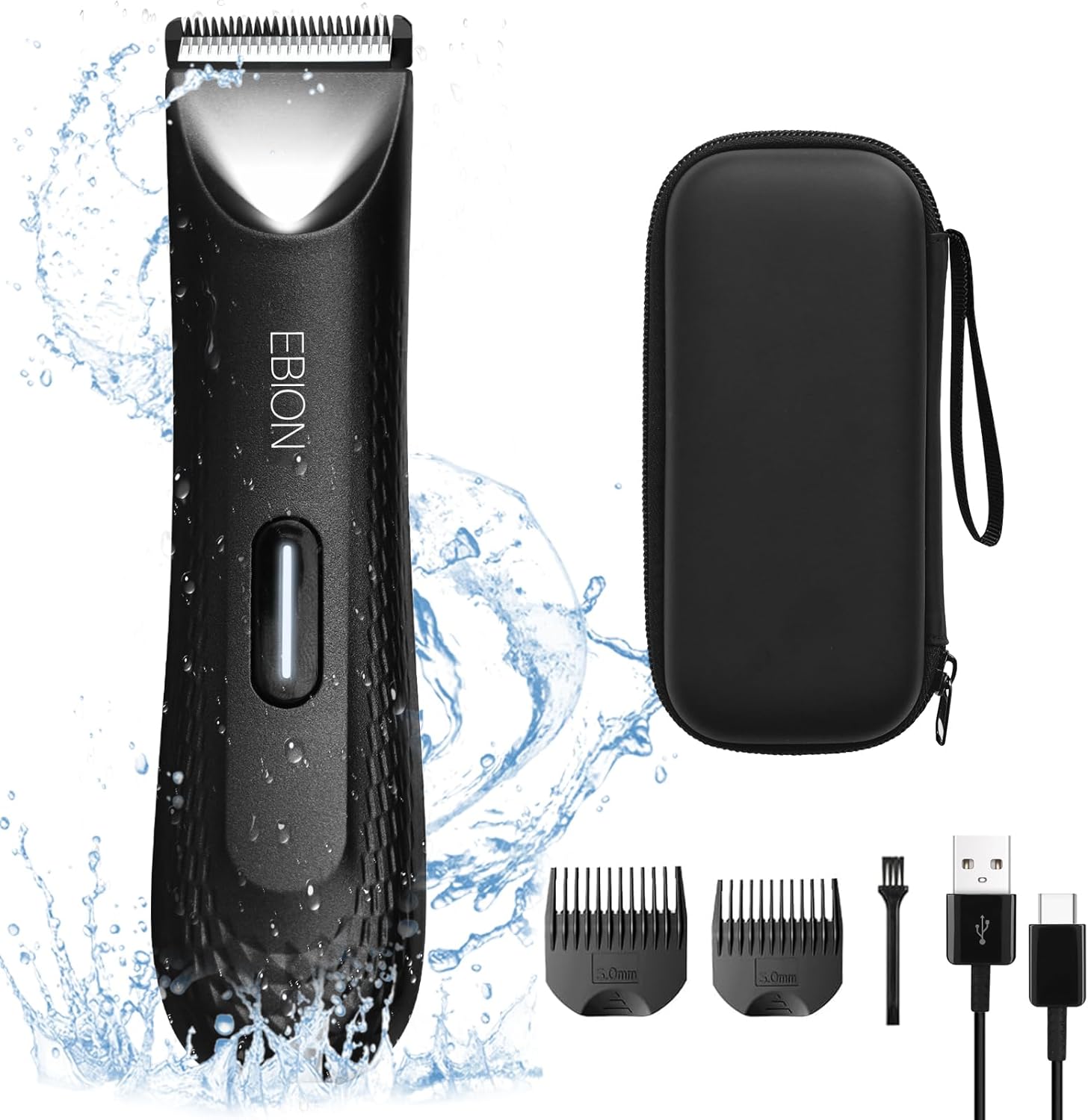EBION Body Hair Trimmer Men,Pubic Hair Trimmer IPX7 Waterproof,Ball ...