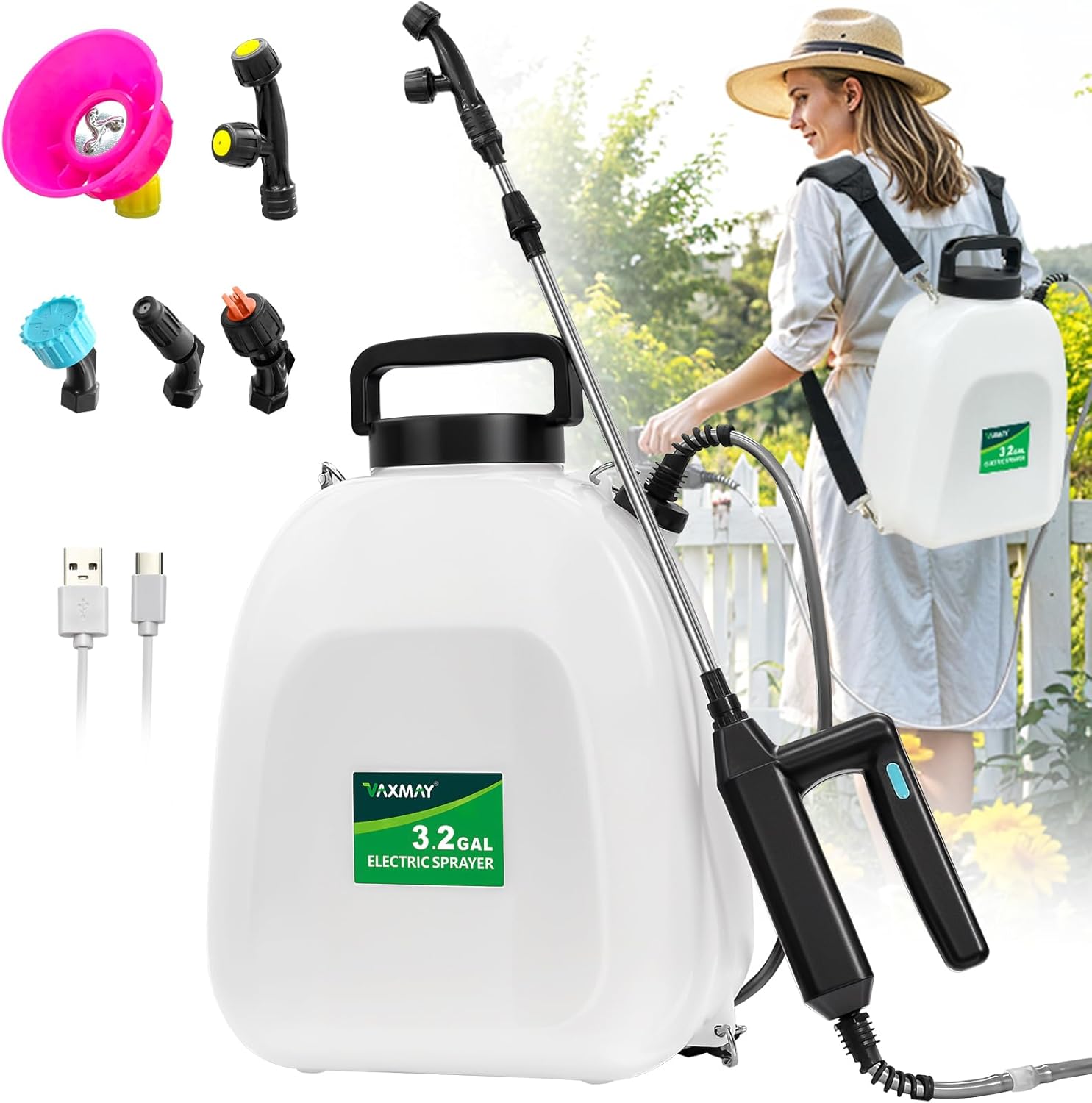 Amazon.com : Battery Powered Sprayer 3.2 Gallon, VAXMAY Backpack ...