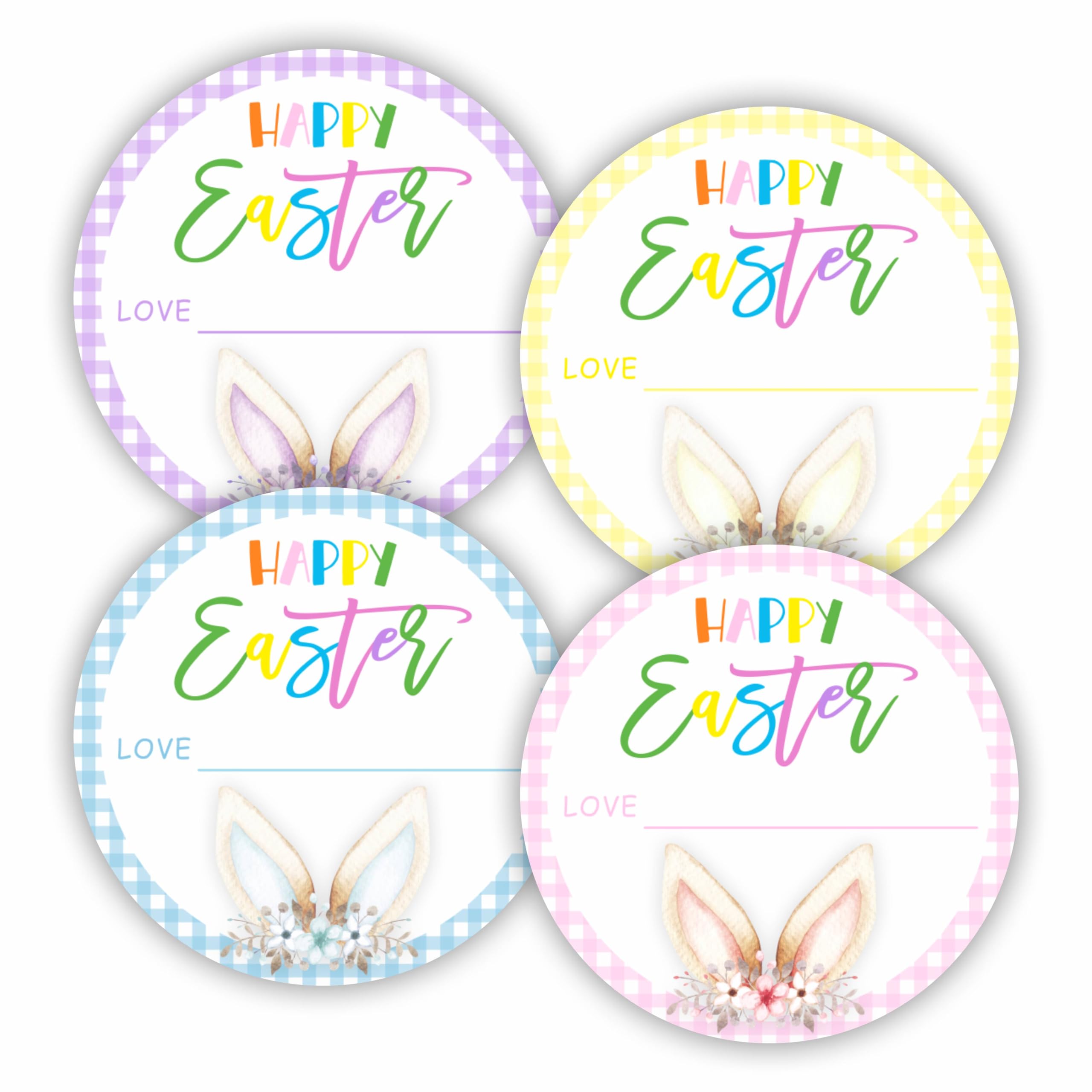 Amazon.com: Floral Bunny Ears Happy Easter Stickers(40Pcs), 2 Inches ...