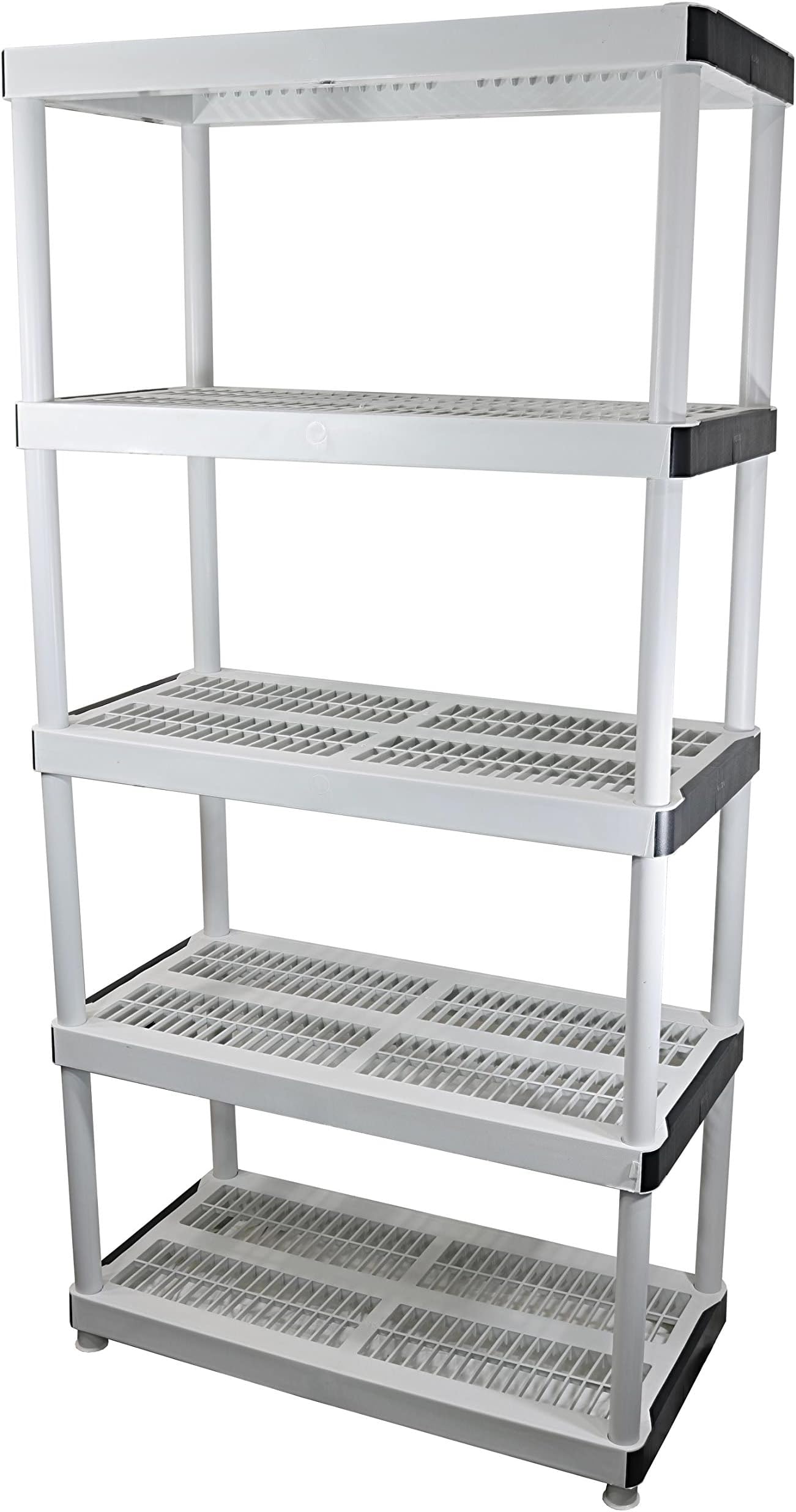 Amazon.com: HDX 36” x 72” 5-Tiered Ventilated Plastic Storage Shelving ...