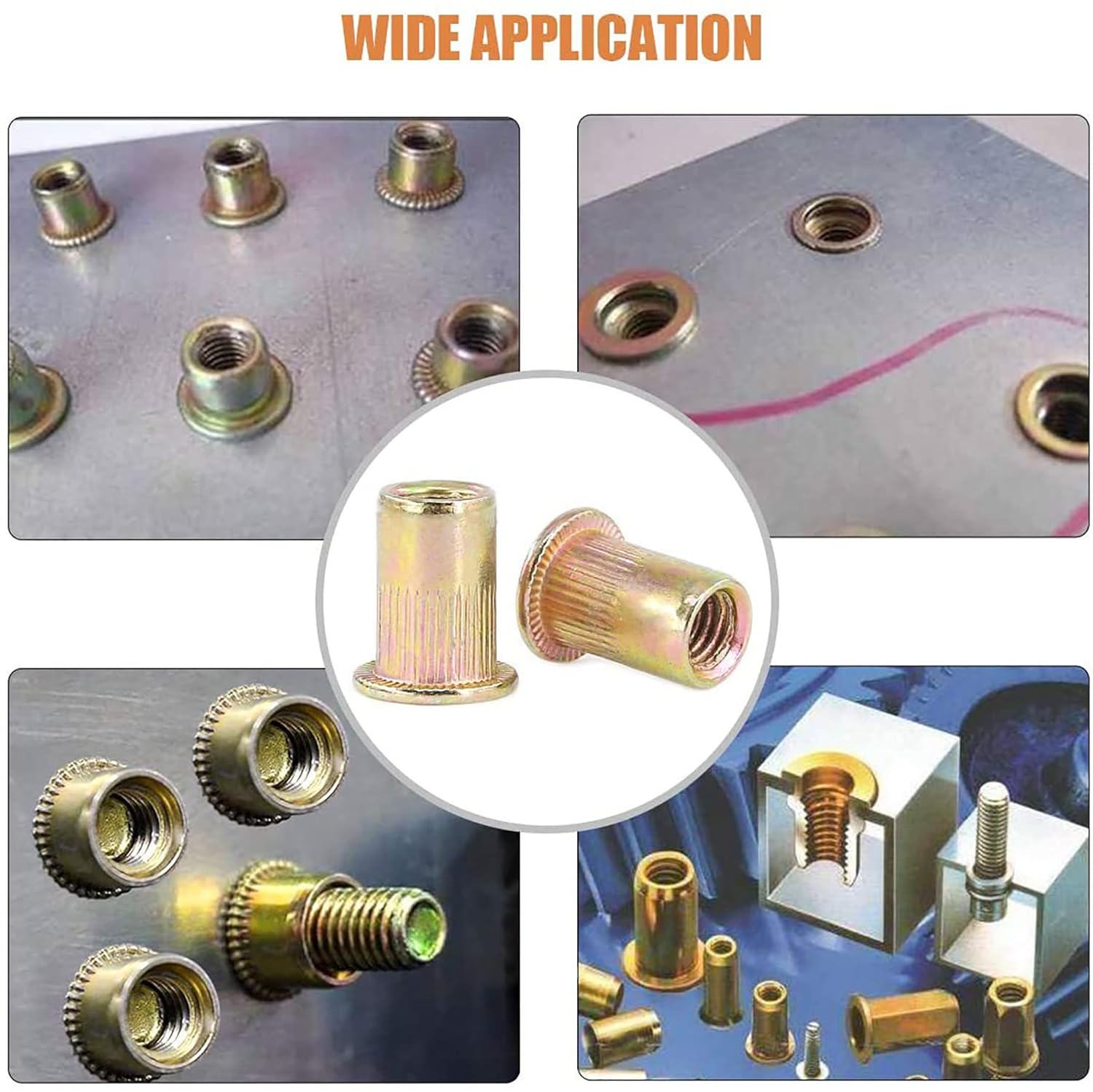 Tuercas de remache M4, tuerca de remache métrica de acero al carbono ...