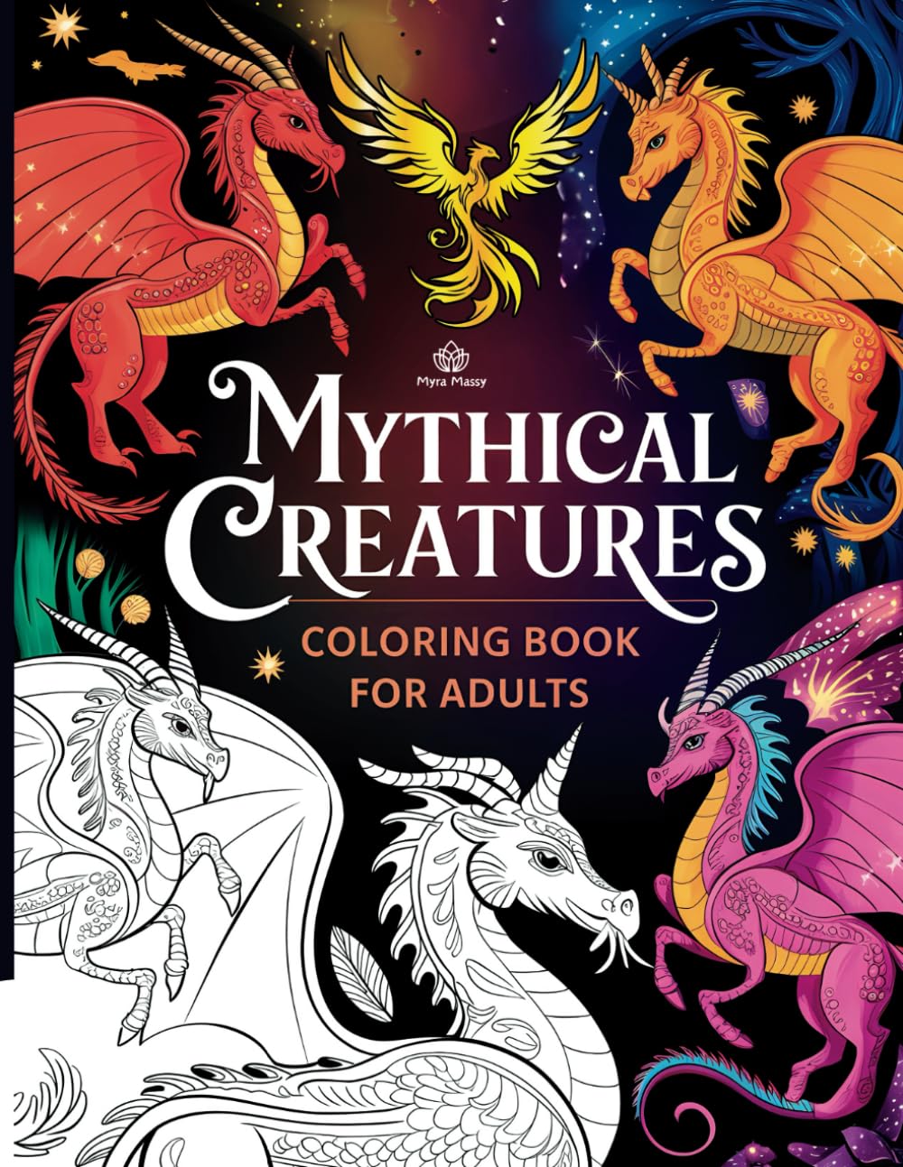 Amazon.com: Mythical Creatures Coloring Book for Adults: Over 40 ...
