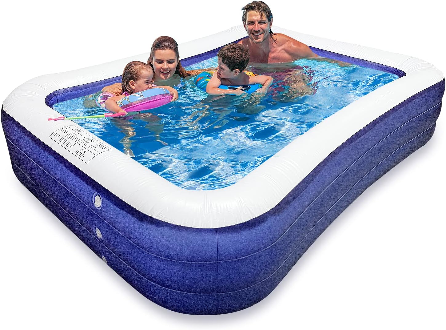 Amazon.com: Fisca Inflatable Kiddie Pool, 102" x 71" x 22" Large ...