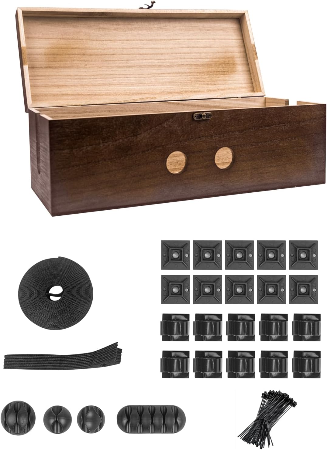 Amazon.com: Wooden Cable Management Box with 135PCS Cable Management ...